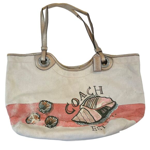 Coach | Bags | Coach F9273 Seashell Ocean Beach Totebag | Poshmark